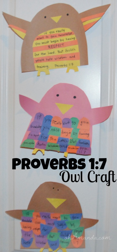 Proverbs 1:7 Owl Memory Craft